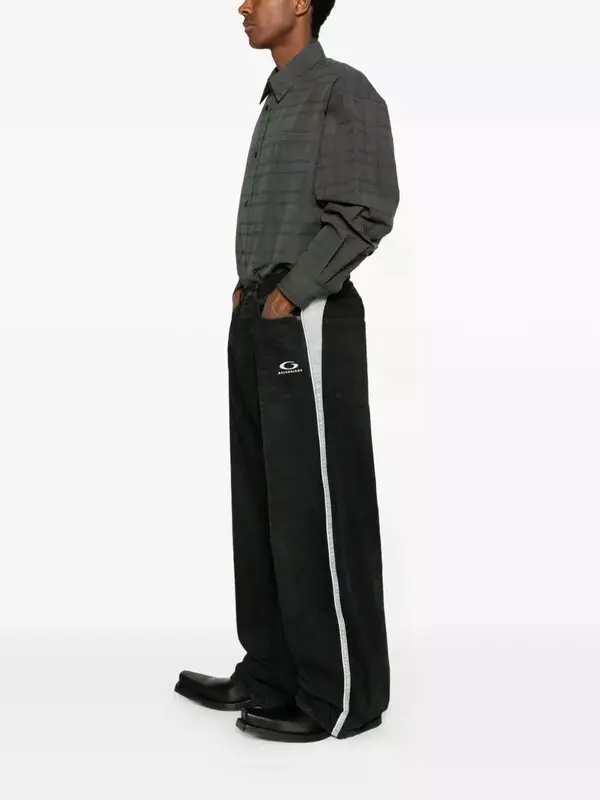Balenciaga Logo Side-stripe Jeans - Black