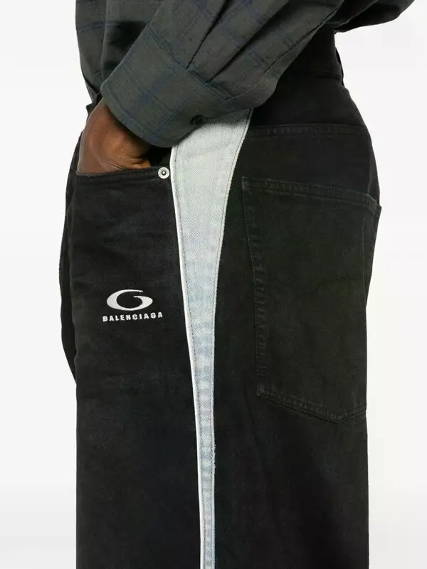 Balenciaga Logo Side-stripe Jeans - Black