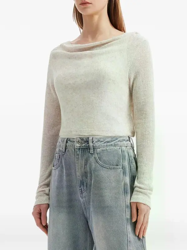 B+AB Draped Hooded Top - Neutrals