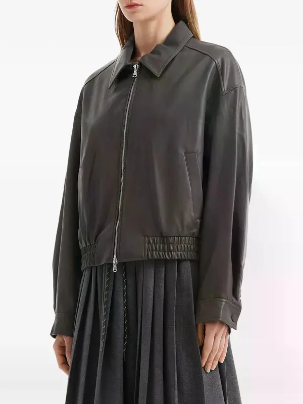 TOUT A COUP Collared Zip-up Bomber Jacket