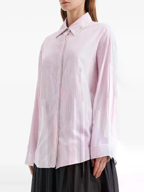 TOUT A COUP Striped Long-sleeve Shirt - Pink