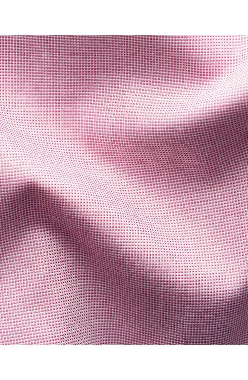 Eton Contemporary Fit Pink Microcheck Cotton Dobby Dress Shirt - Medium Pink