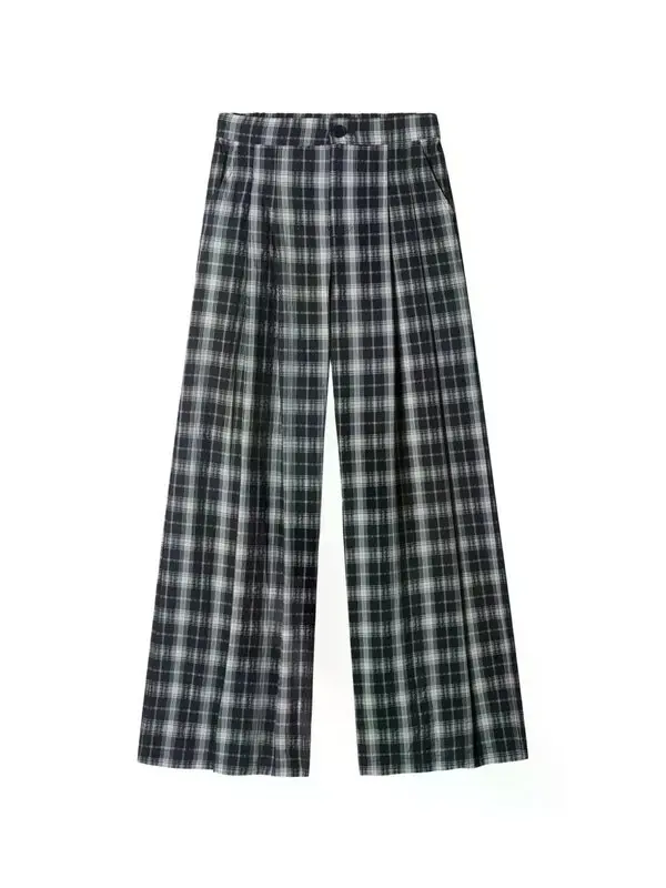 TOUT A COUP Plaid Trousers - Black