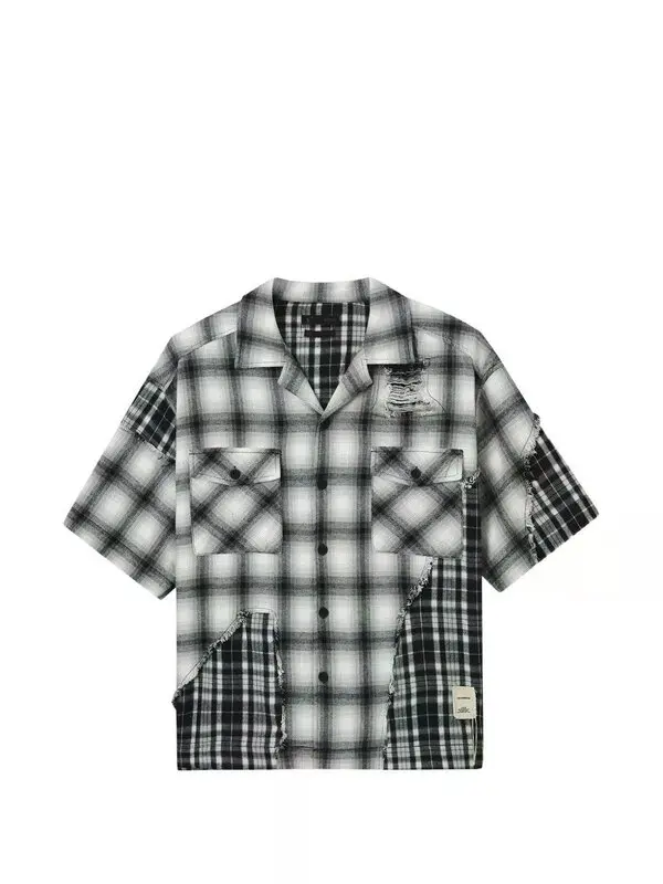FIVE CM Check Patch Shirt - Black
