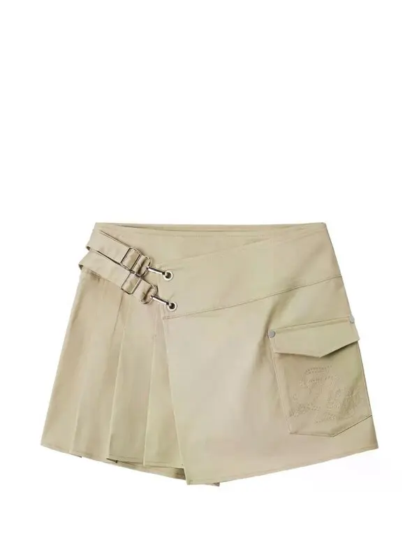 Izzue Pleated Detail Shorts - Neutrals