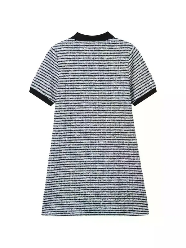 B+AB Striped Polo-collar Dress - Blue