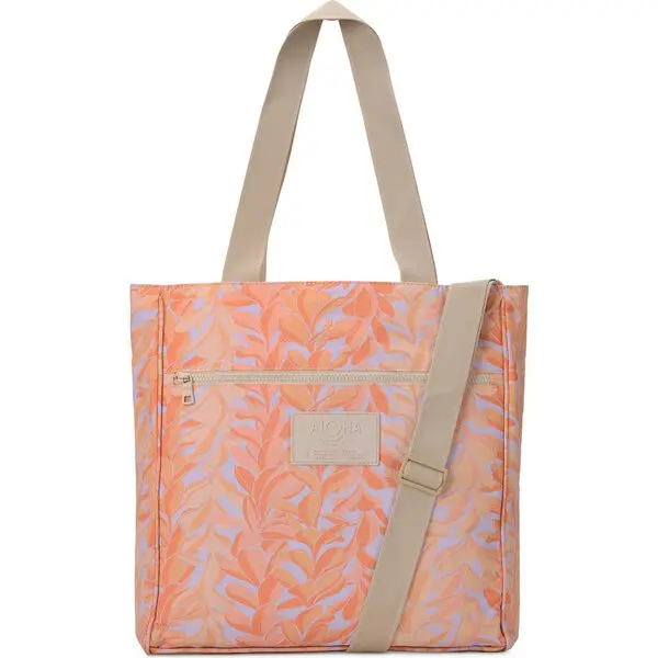ALOHA COLLECTION Lei Stand Nylon Daily Tote - Peachy