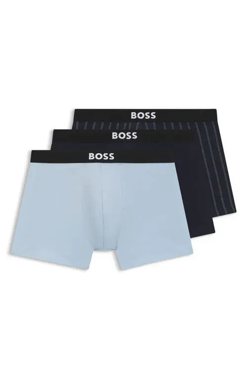 BOSS Assorted 3-pack Power Stretch Cotton Boxer Briefs - Open Blue