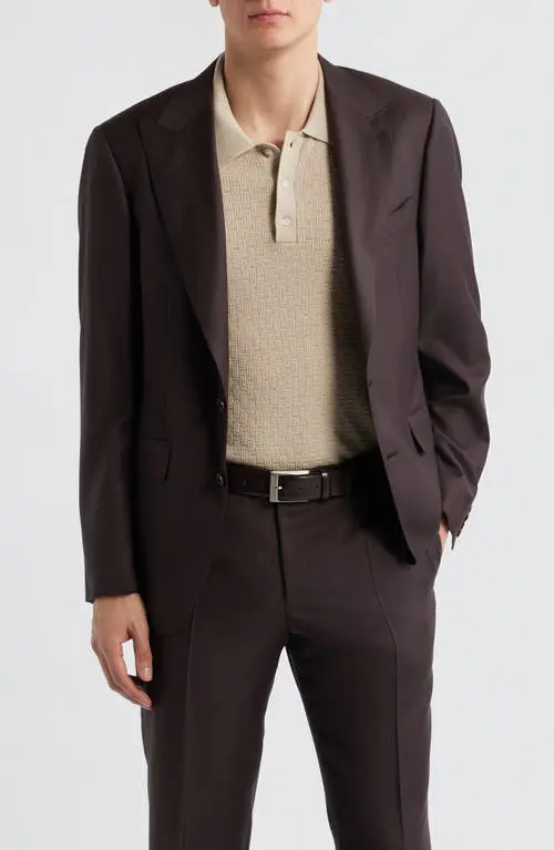 Canali Capri Trim Fit Super 130s Wool Peak Lapel Suit - Dark Brown