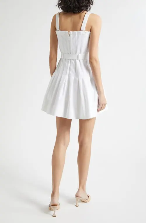 Cinq À Sept Branwen Pleated Belted Denim Minidress