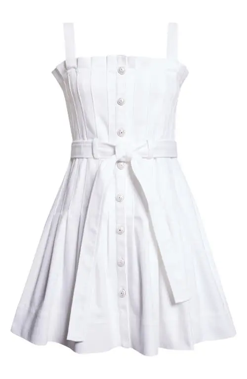 Cinq À Sept Branwen Pleated Belted Denim Minidress