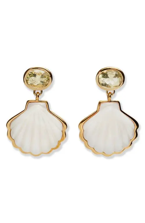 LIZZIE FORTUNATO Luna Mother-of-pearl Shell Drop Earrings - White