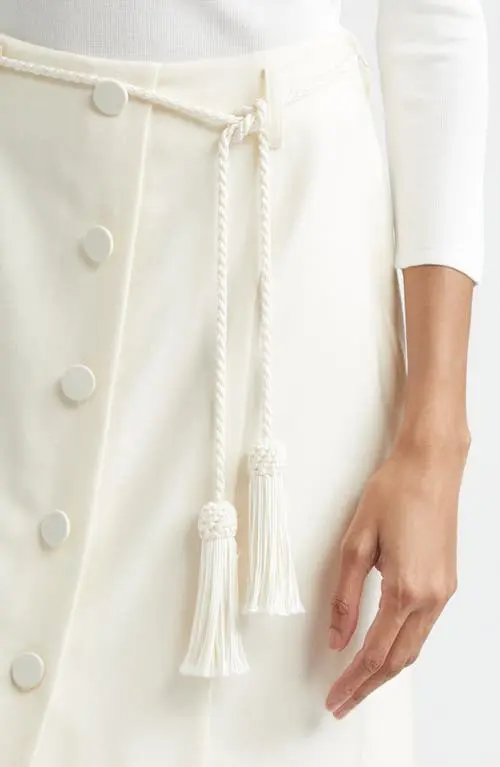 Posse Elspeth Wool Midi Skirt - Cream