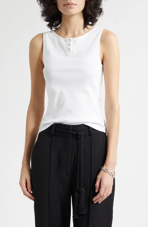 Posse Henley Cotton Tank - Ivory