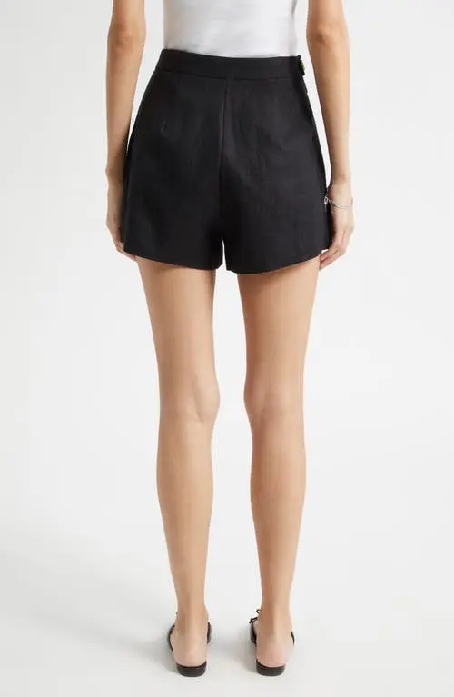 Posse Perri Mid-rise Linen Mini Shorts - Black