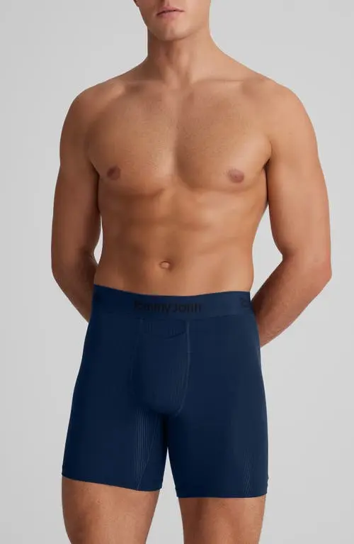 Tommy John Second Skin Luxe Rib 6-inch Boxer Briefs - Dress Blues