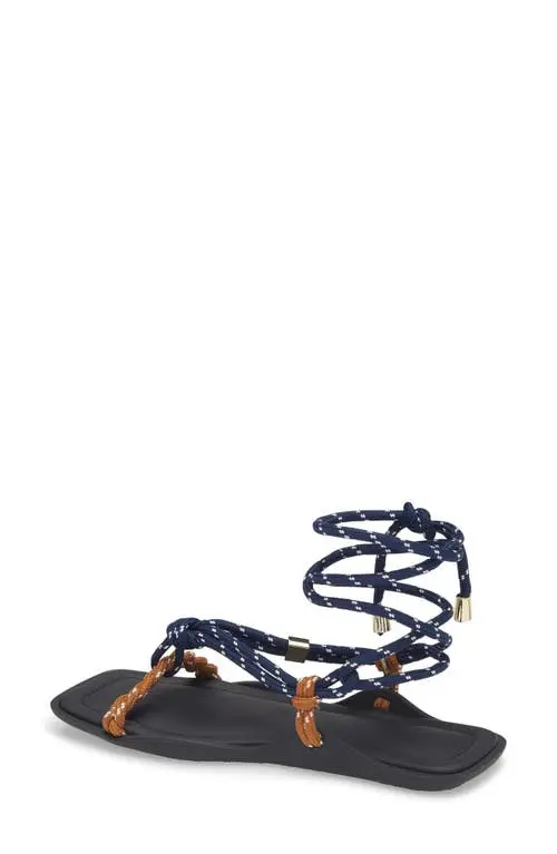 Flowze Lace-up Water Repellent Slide Sandal - Blue/hazelnut