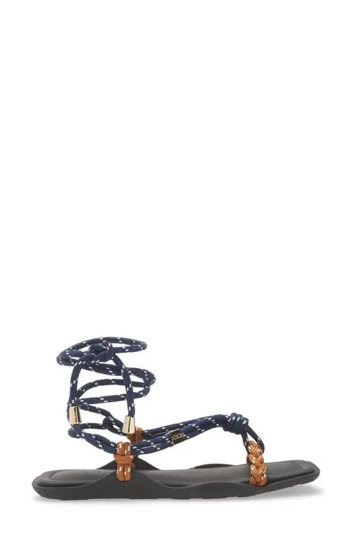 Flowze Lace-up Water Repellent Slide Sandal - Blue/hazelnut