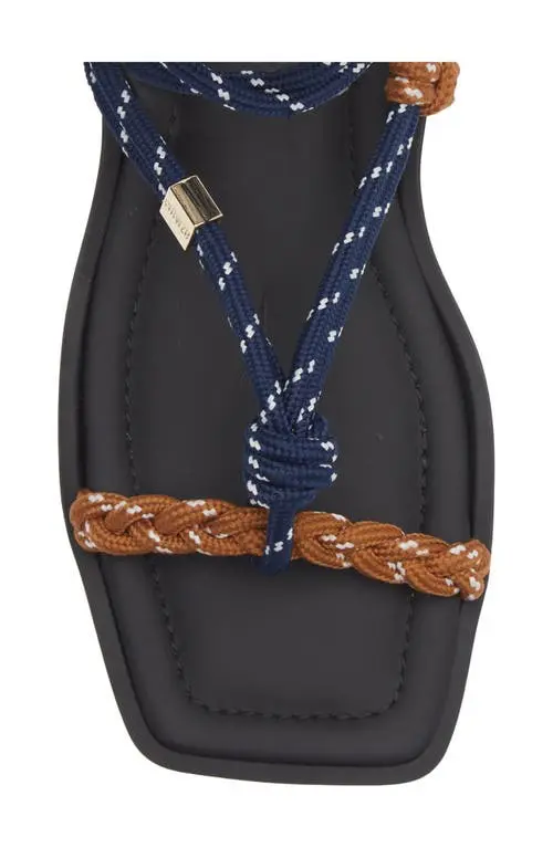 Flowze Lace-up Water Repellent Slide Sandal - Blue/hazelnut