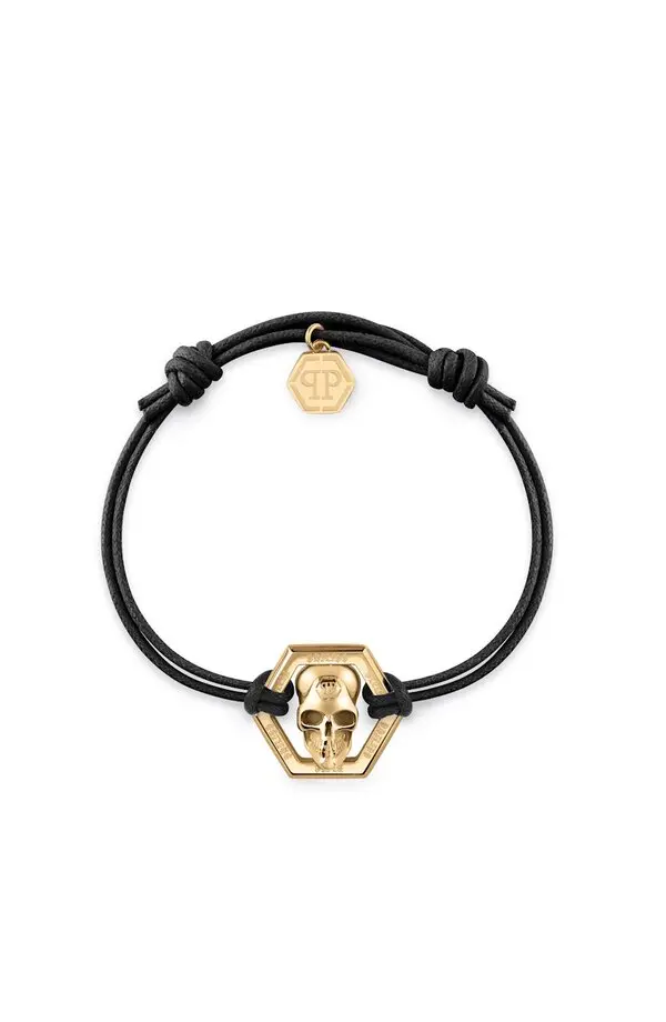 Philipp Plein Linked Cotton Cord Bracelet - Gold