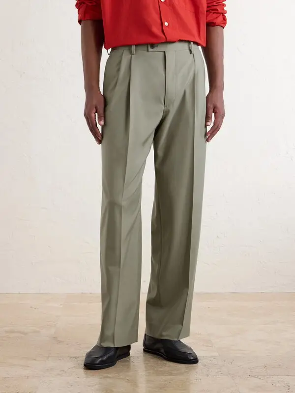 Auralee Ultra Fine Tropical Wool Trousers - Green