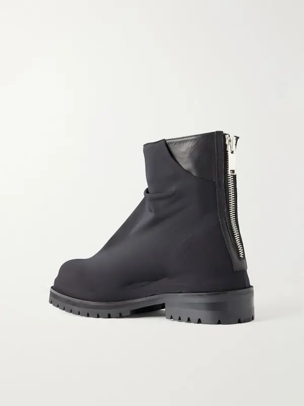 424 Marathons Leather And Jersey Boots - Black