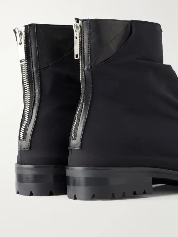 424 Marathons Leather And Jersey Boots - Black