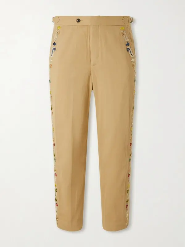 BODE Straight-leg Feather Runner Trousers - Neutrals