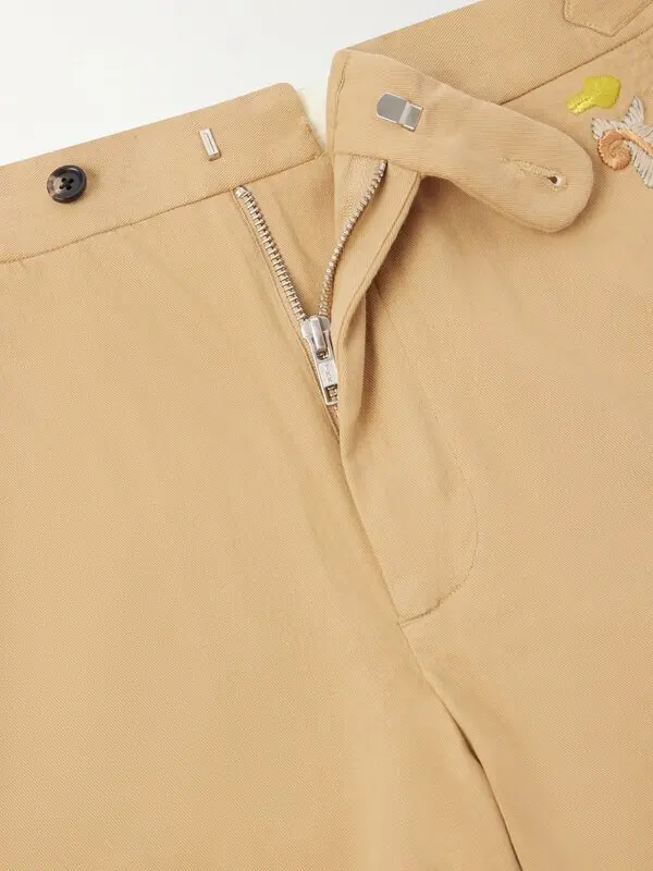 BODE Straight-leg Cotton Feather Runner Trousers - Neutrals