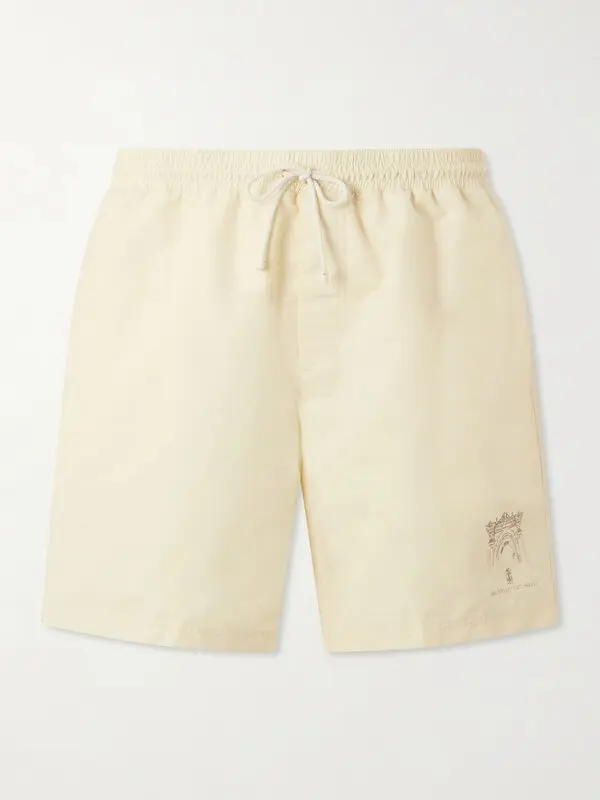 Brunello Cucinelli Straight-leg Mid-length Swim Shorts - Cream
