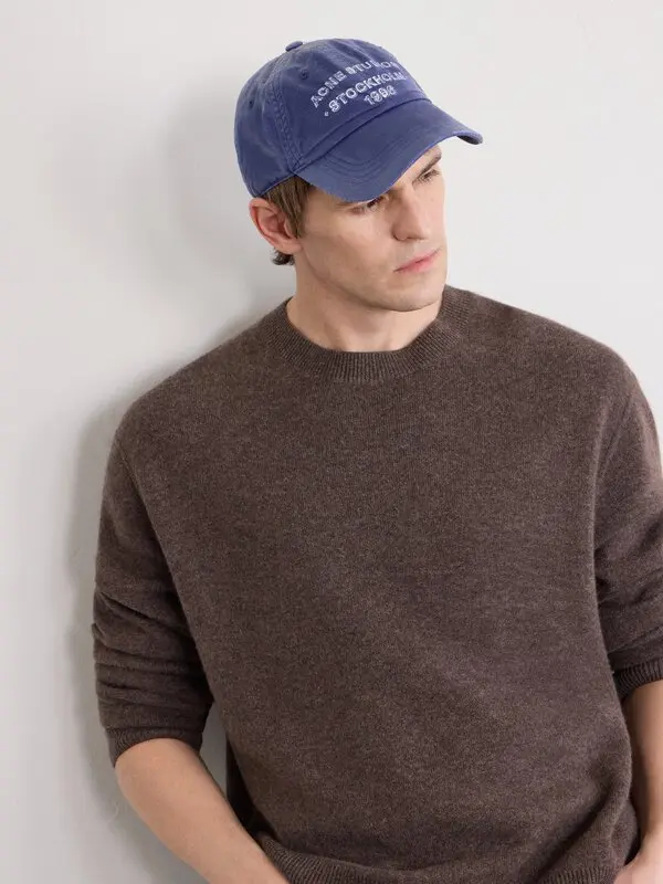 Acne Studios Logo-print Cotton-twill Baseball Cap - Blue