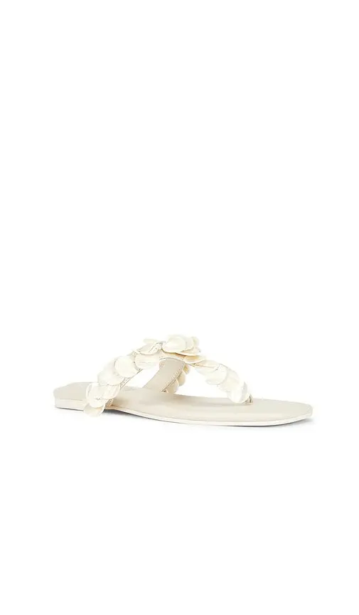 Simkhai Elin Shell Beaded Thong Sandals - Alabaster