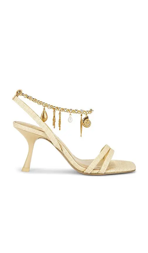 Simkhai Caspian Raffia Strappy Heel In Tan - Natural