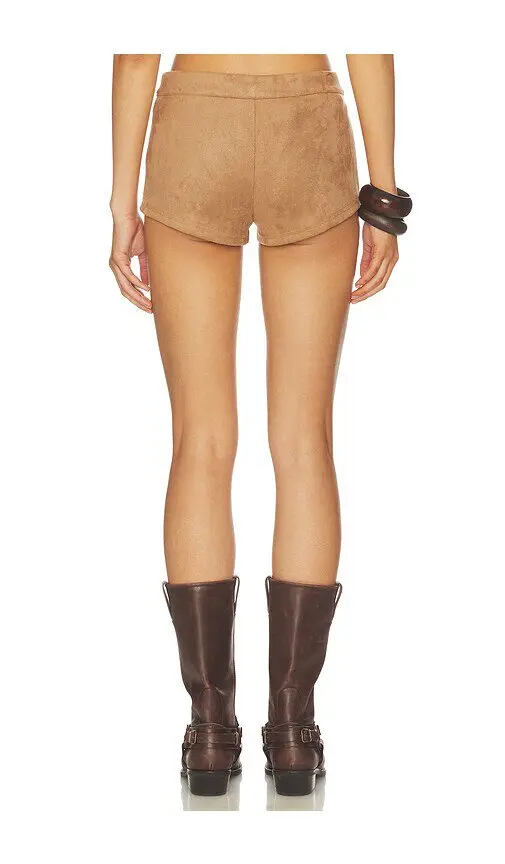 MORE TO COME Faux Suede Short - Tan