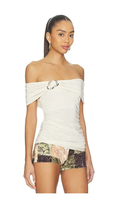 GESTUZ Laily Off-the-shoulder Top - Egret