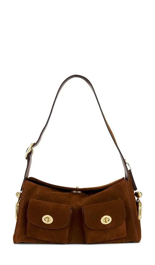 COACH Originals Suede Turnlock Haversack Bag - Warm Brown