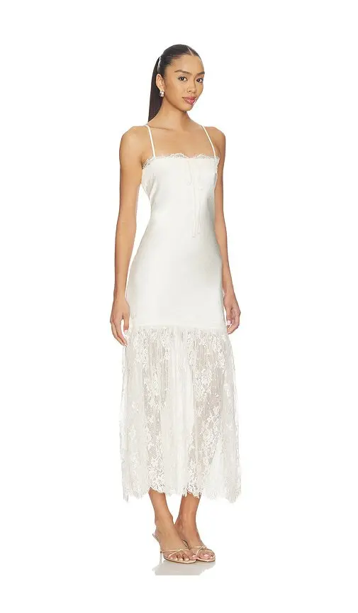 Heartloom Peche Dress With Lace Trim - Ivory