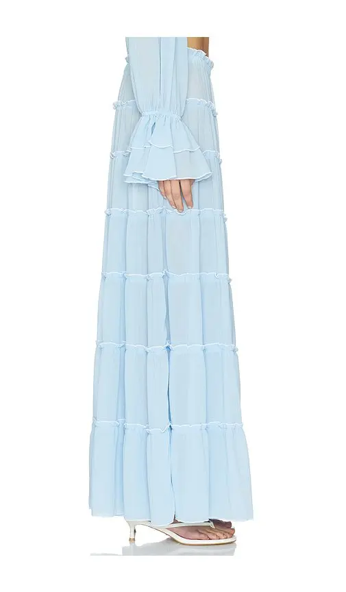 BANANHOT Elma Tiered Ruffle Skirt - Pacific Blue