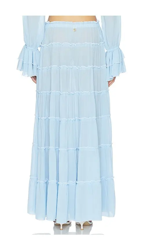 BANANHOT Elma Tiered Ruffle Skirt - Pacific Blue