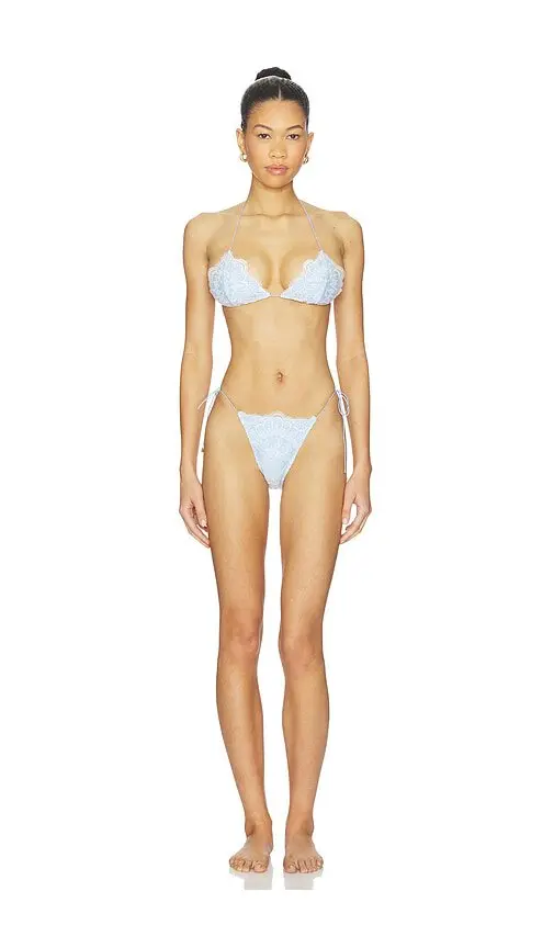 BANANHOT Nina" Bikini Top Lace Trimmed Triangle Halterneck