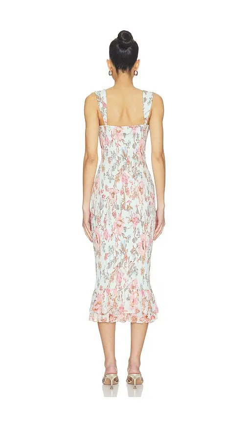 Hemant & Nandita Printed Midi Dress - Blue