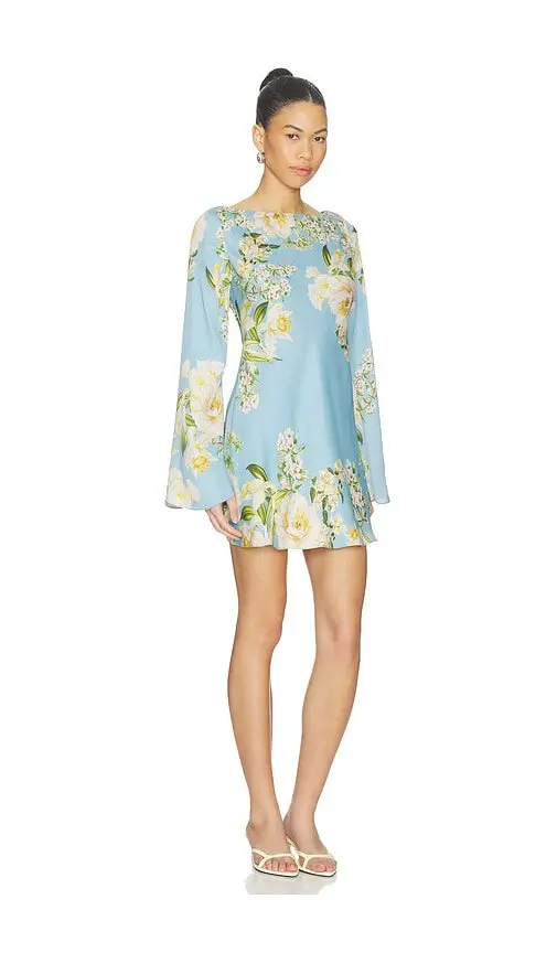 Hemant & Nandita Printed Long Sleeve Mini Dress - Blue