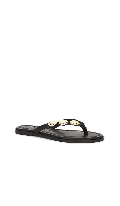Dolce Vita Juny Flat Sandal With Gold-tone Accents