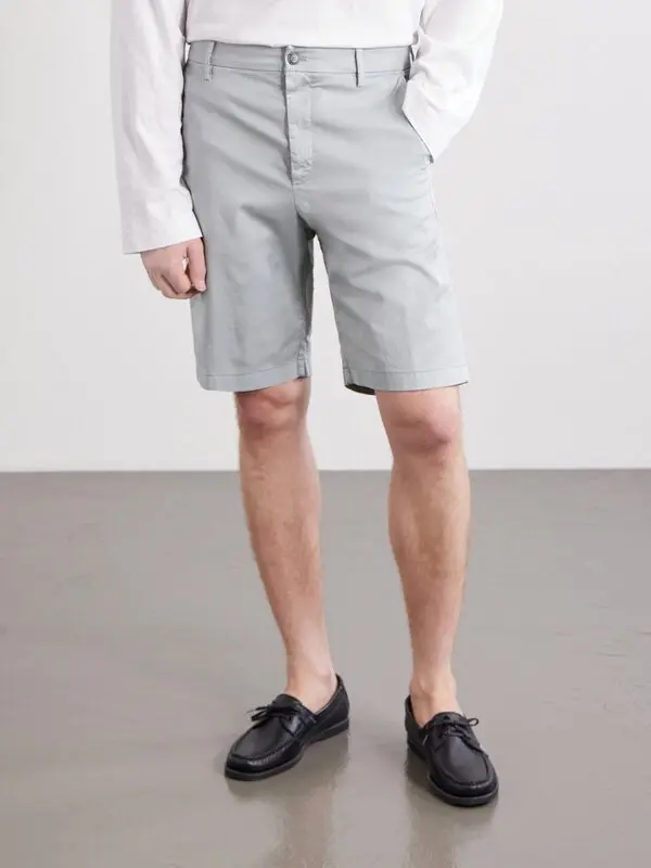 Canali Straight-leg Stretch Cotton-blend Gabardine Shorts