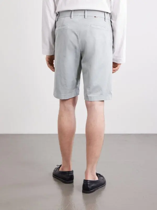Canali Straight-leg Stretch Cotton-blend Gabardine Shorts