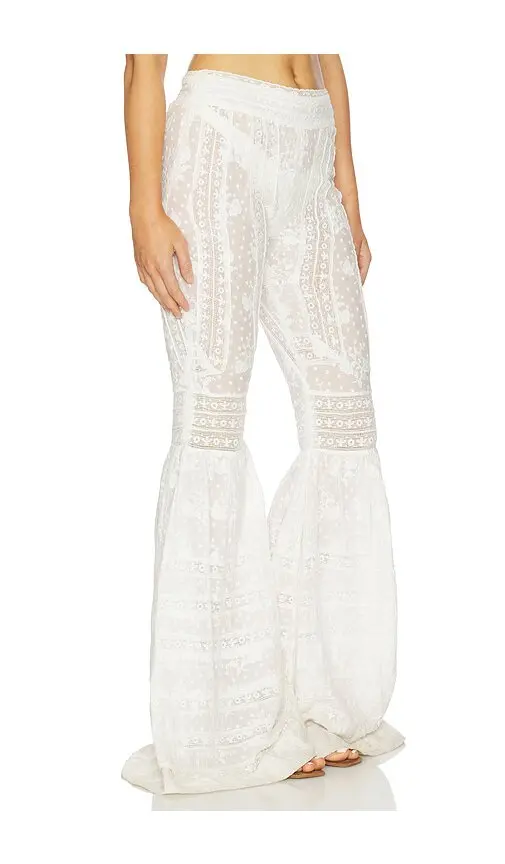 LoveShackFancy Tevla Lace Flare Pants