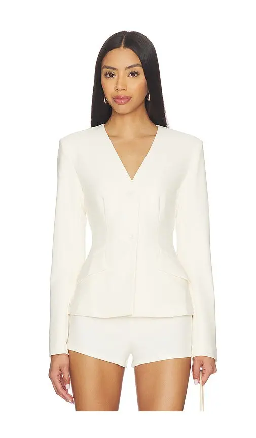 ALL THE WAYS Kourtney Blazer With Padded Shoulders And Front Pockets