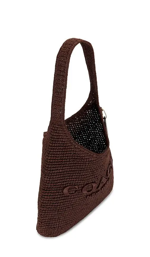 COACH Refined Weave Straw Brooklyn 28 Shoulder Bag - Maple