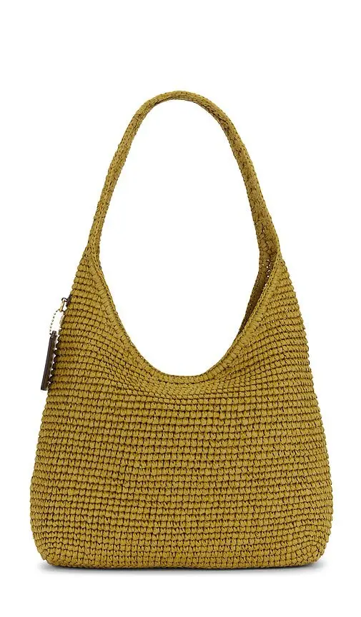 COACH Refined Weave Straw Brooklyn 28 Shoulder Bag - Muted Olive