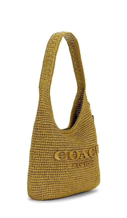 COACH Refined Weave Straw Brooklyn 28 Shoulder Bag - Muted Olive